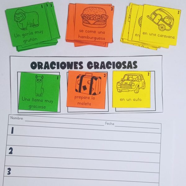 Silly Sentences in Spanish. Centro de escritura de Oraciones graciosas ...