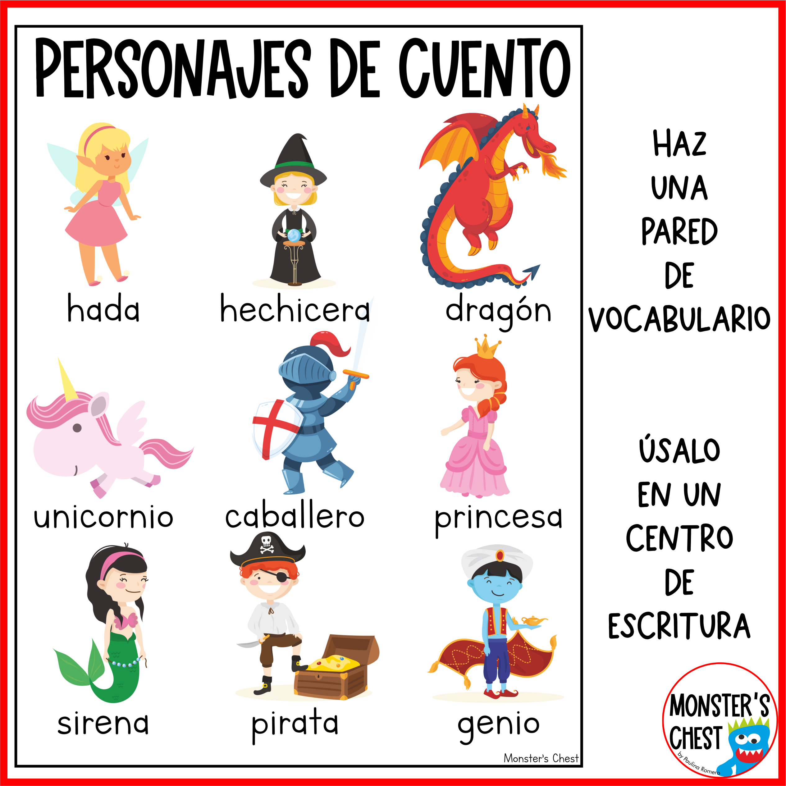 ¡Haz una pared de vocabulario en tu clase! – Monster's chest