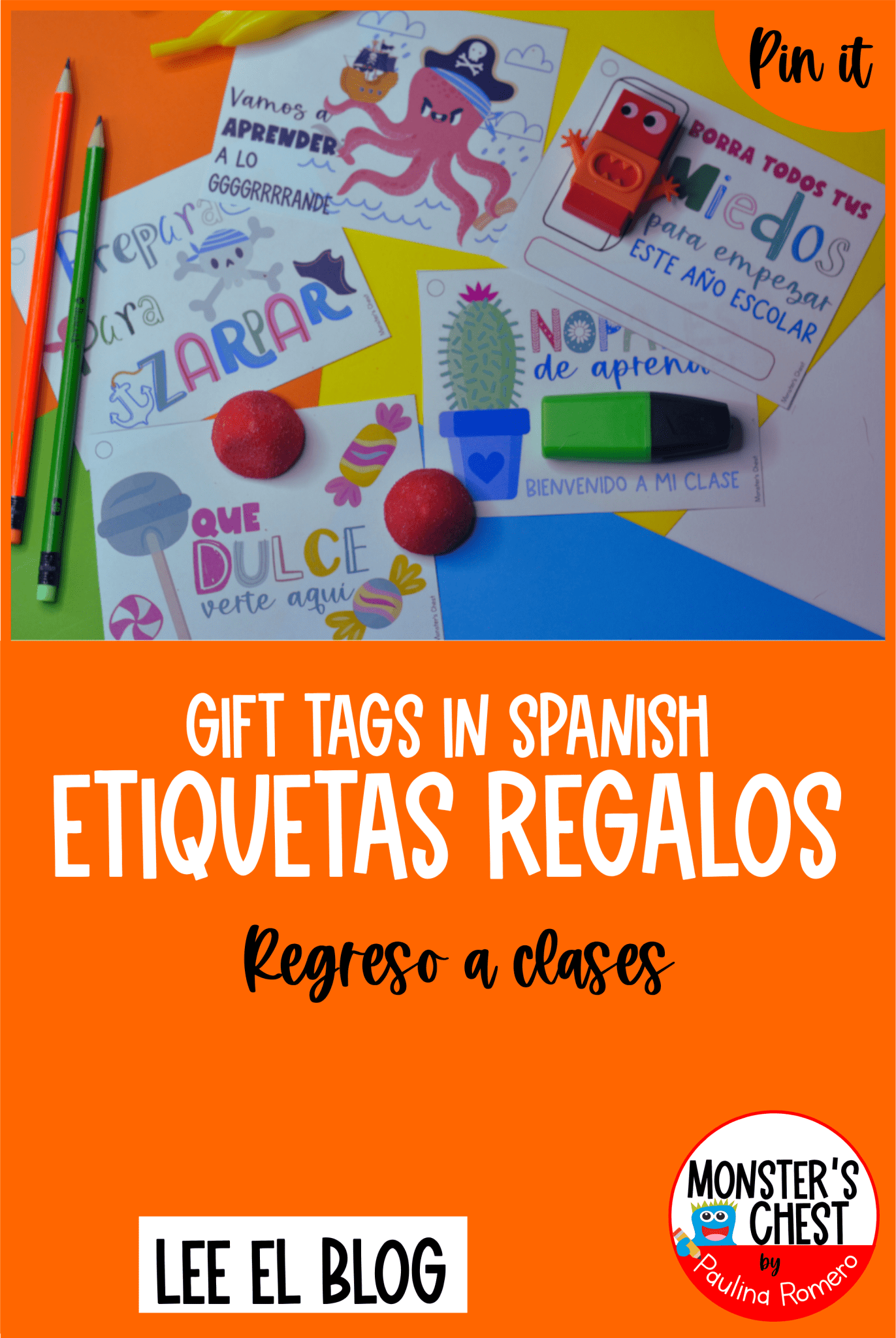 Gift Tags in Spanish. Etiquetas para regalos de regreso a clases ...