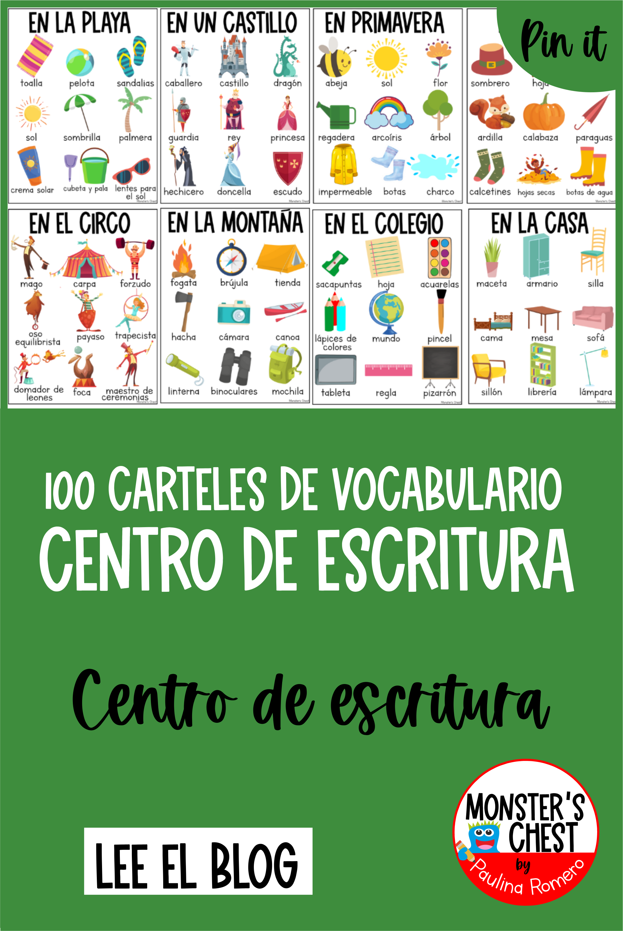 ¡Haz una pared de vocabulario en tu clase! – Monster's chest