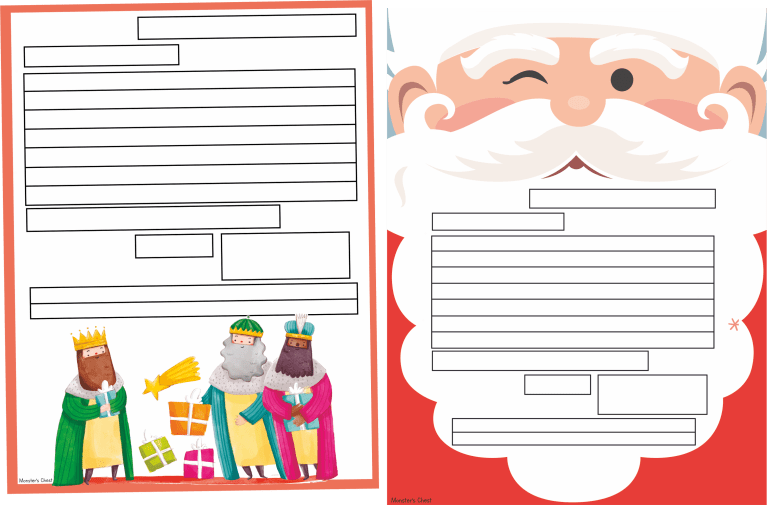 Enseña a escribir la carta a Santa con este recurso. – Monster's chest