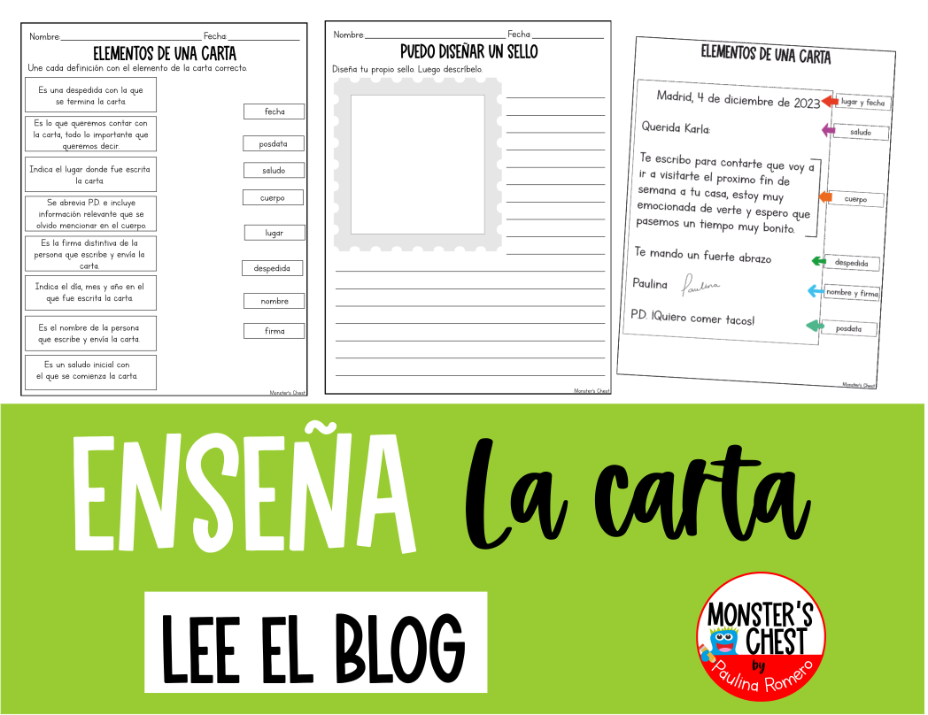 Enseña a escribir la carta a Santa con este recurso. – Monster's chest