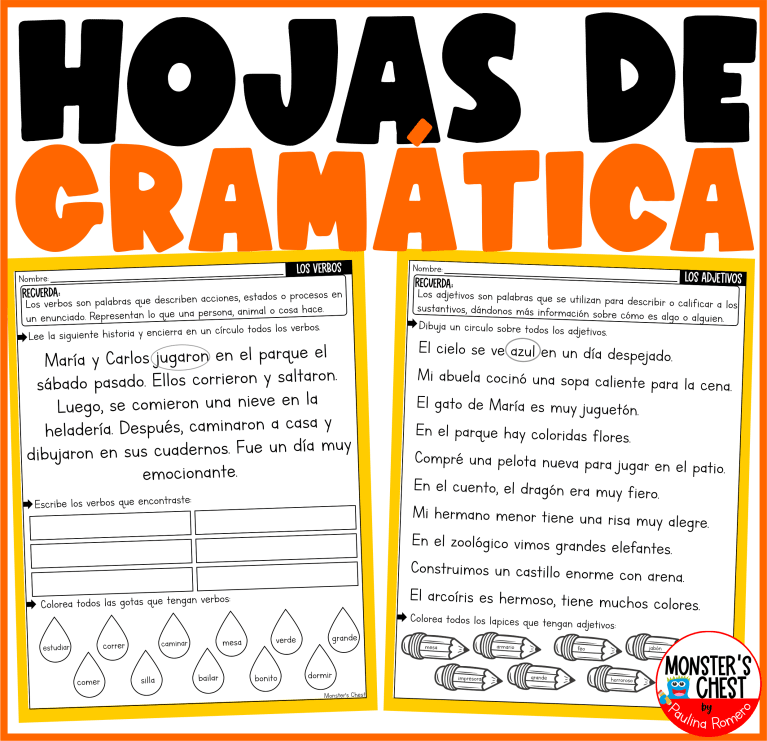 5 divertidos juegos para enseñar los adjetivos en tu clase. – Monster's ...