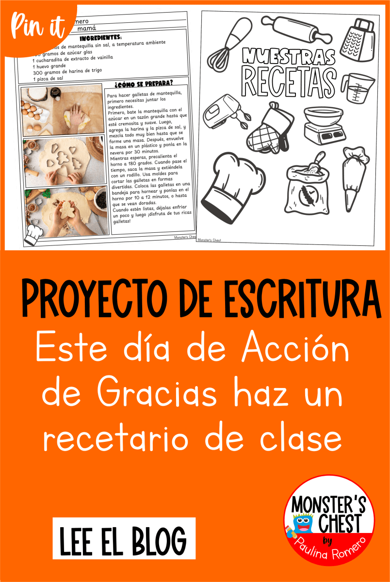 Proyecto de Escritura: Haz un Recetario de Clase este Día de Acción de ...